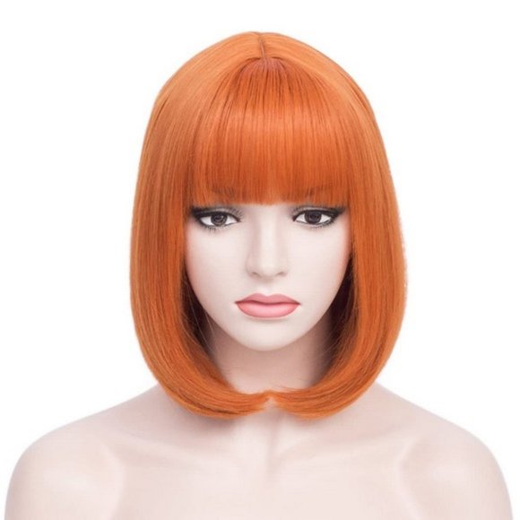 Hair | Womens Bob Wig With Bangs Orange | Poshmark